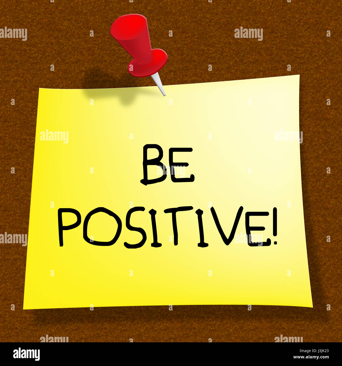 Be Positive Message Showing Optimist Mindset 3d Illustration Stock ...