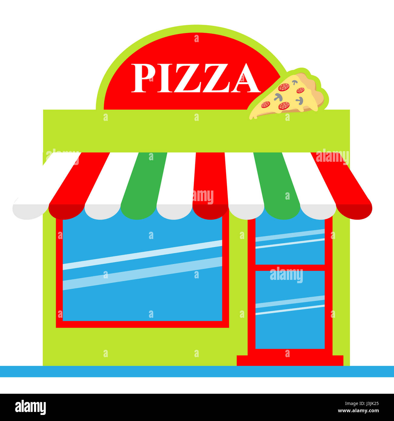 Pizza Shop Icon Means Pizzeria Restaurant 3d Illustration Stock Photo ...