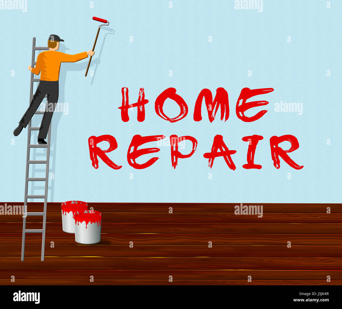 Home Repair Representing Fixing House 3d Illustration Stock Photo - Alamy