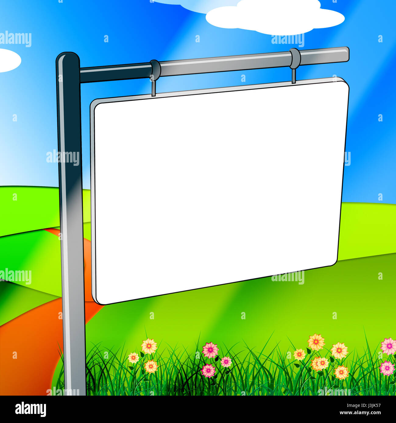 Blank Sign Shows Copy Space 3d Illustration Stock Photo - Alamy