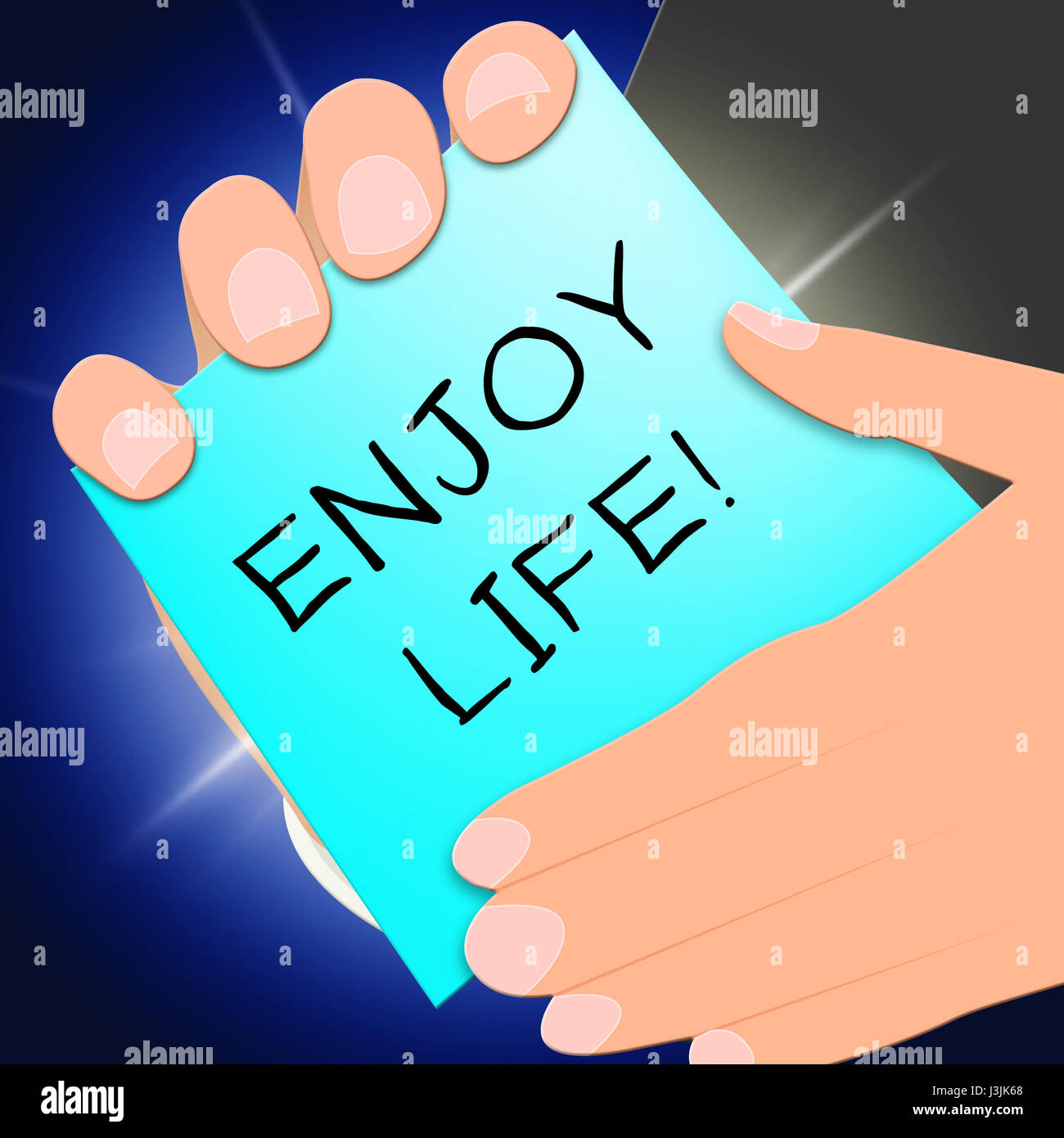Enjoy Life Representing Cheerful Living 3d Illustration Stock Photo - Alamy