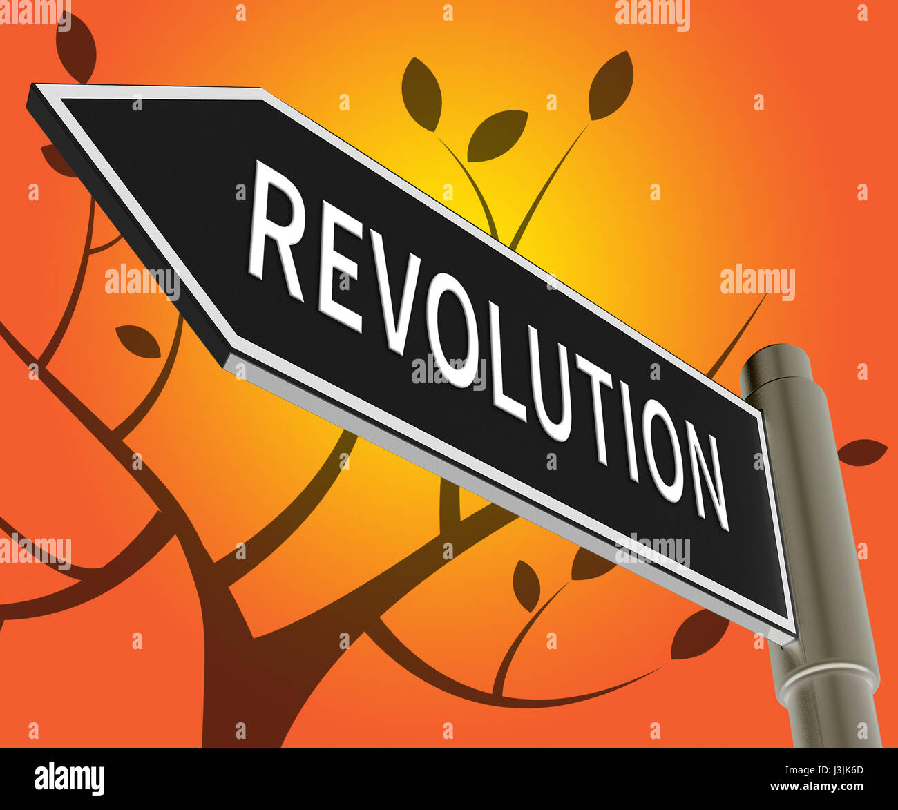 Revolution Road Sign Meaning Regime Change 3d Illustration Stock Photo ...