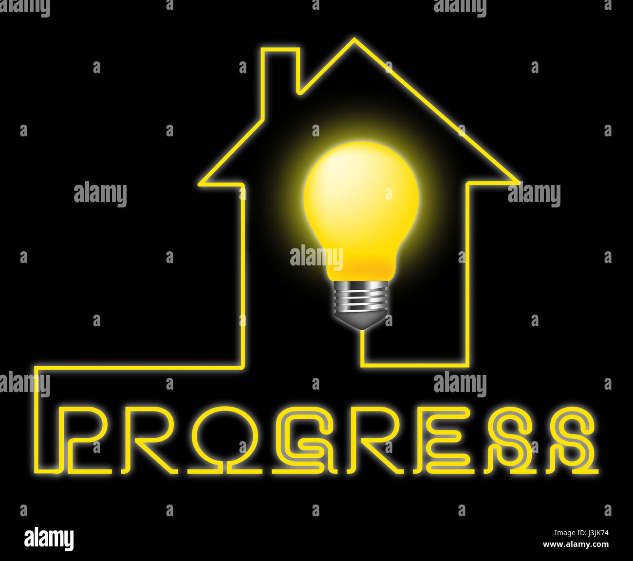 Progress Light Showing Improvement Growth And Advancement Stock Photo ...