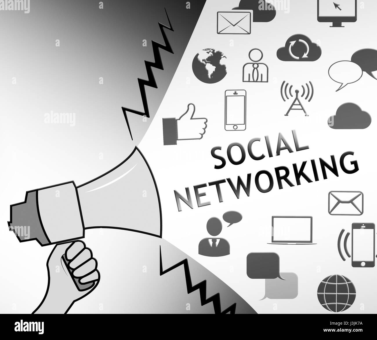 Social Networking Icons Shows Virtual Interactions 3d Illustration ...