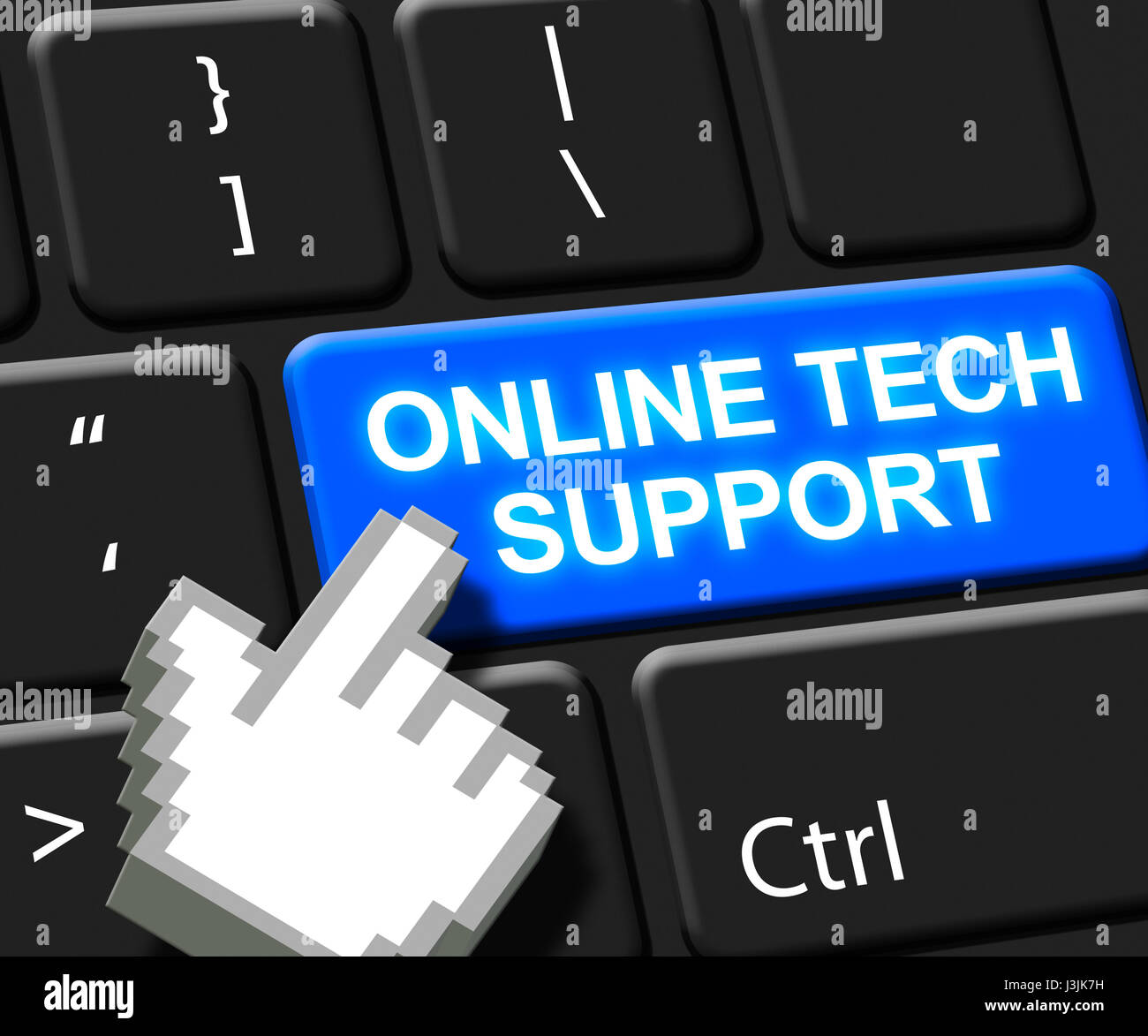 Online Tech Support Key Showing Help 3d Illustration Stock Photo - Alamy