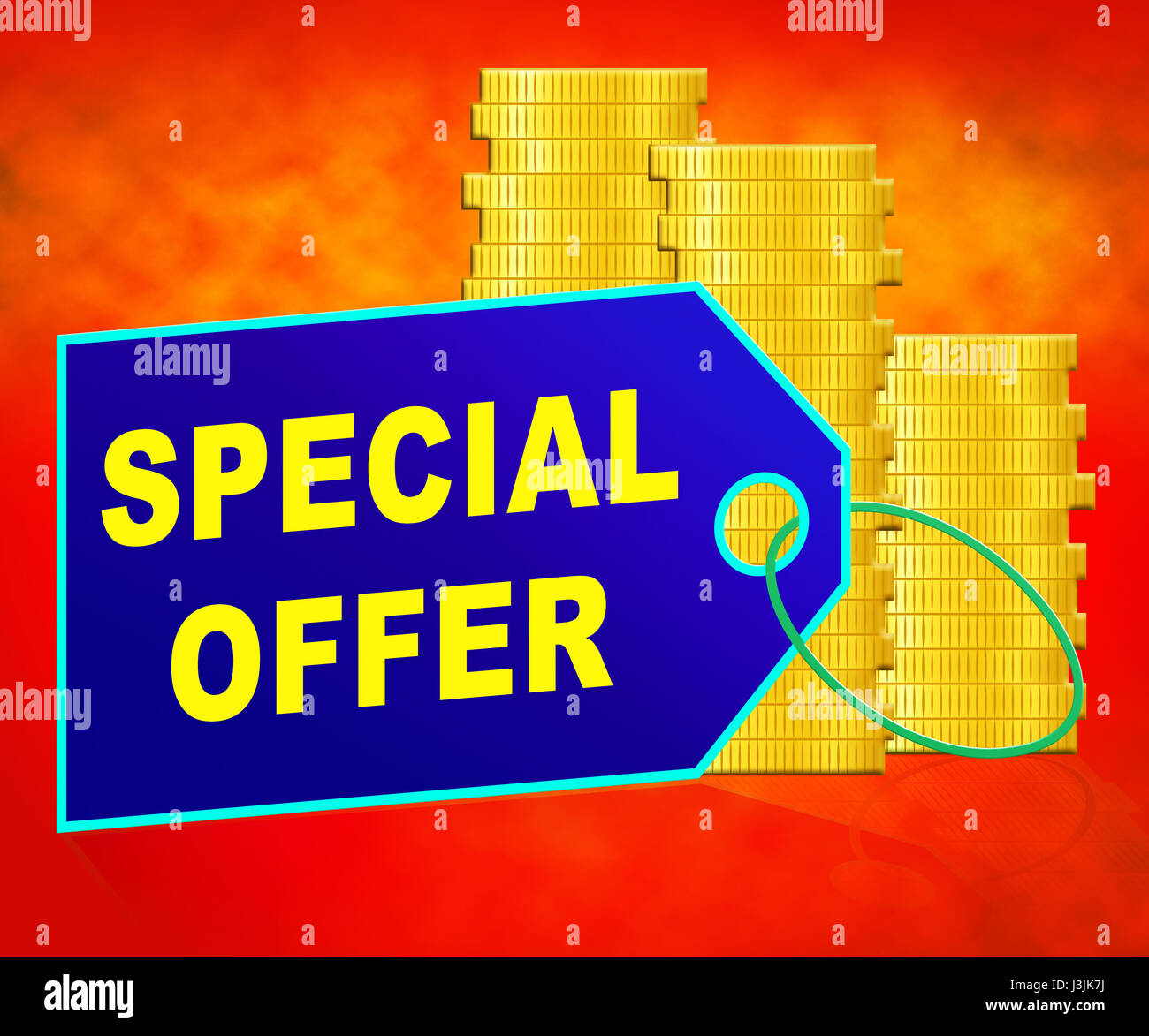Special Offer Coins Representing Big Reductions 3d Illustration Stock ...