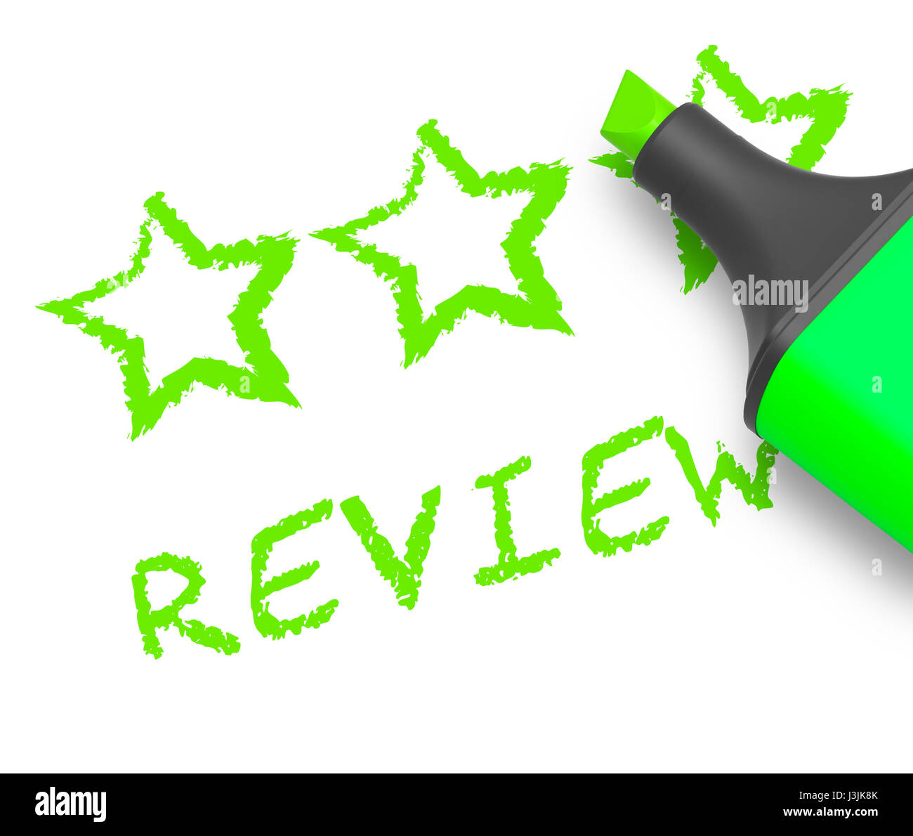 Review Stars Displays Feedback Report 3d Illustration Stock Photo - Alamy