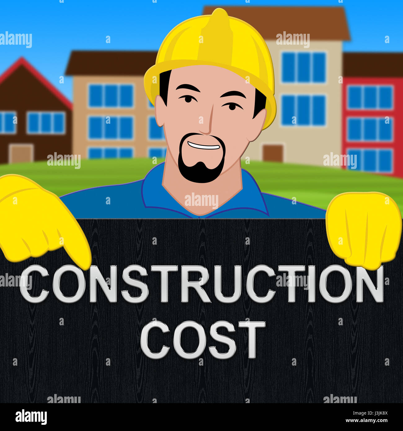 Construction Cost Sign Meaning Building Costs 3d Illustration Stock ...