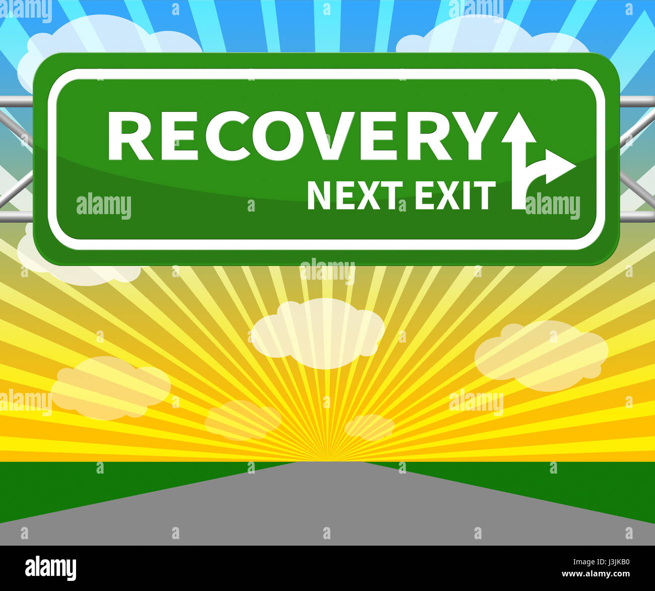 Recovery Sign Meaning Get Back 3d Illustration Stock Photo - Alamy