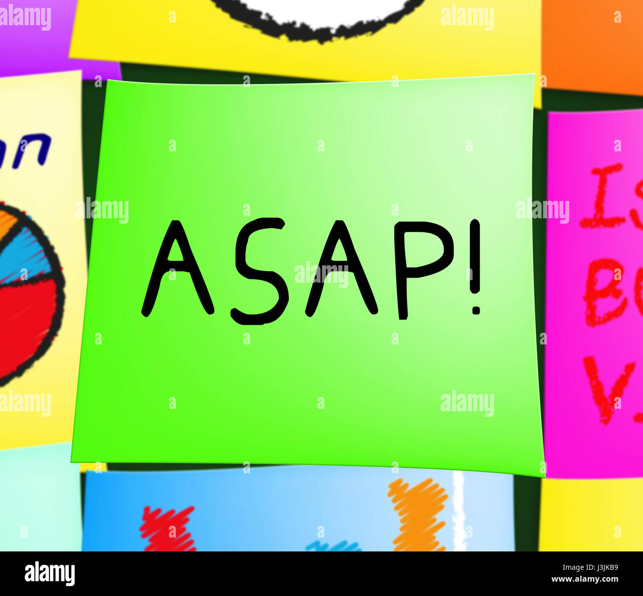 Asap Note Represents Do Quickly 3d Illustration Stock Photo - Alamy