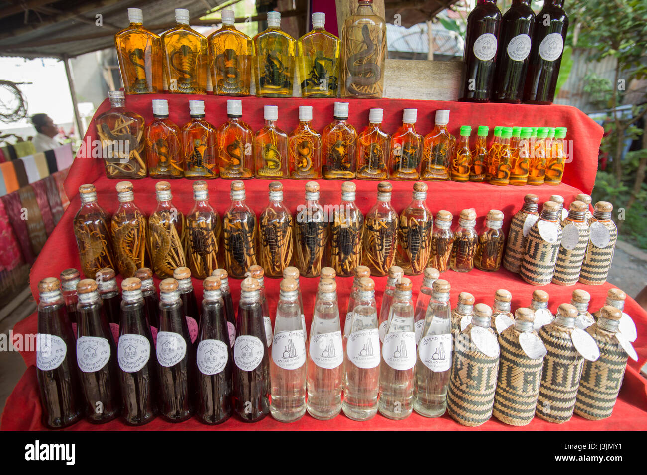 a lao lao whiskey Shop in the Lao Lao Village Ban Xabg Hay at the ...