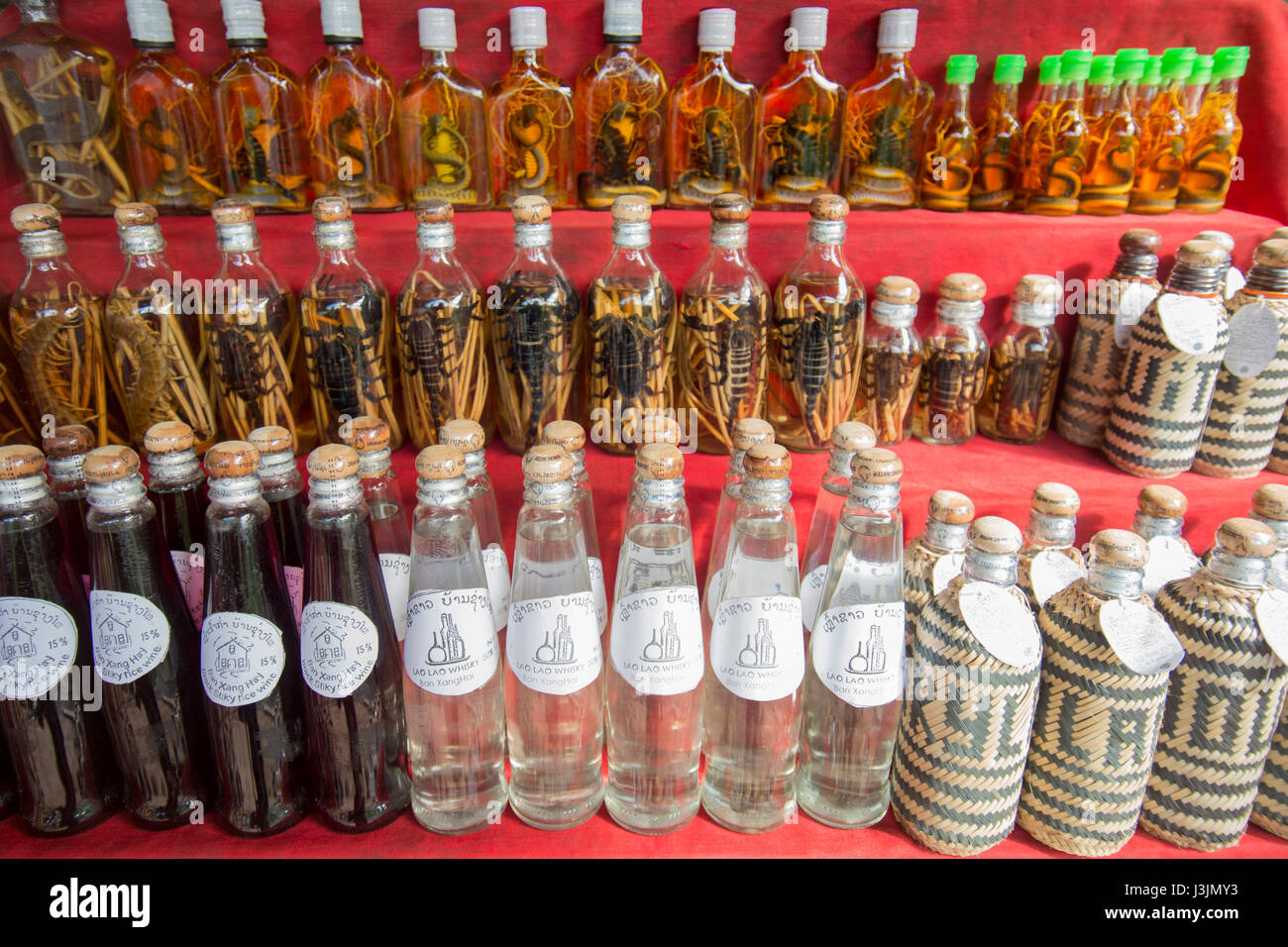 a lao lao whiskey Shop in the Lao Lao Village Ban Xabg Hay at the ...
