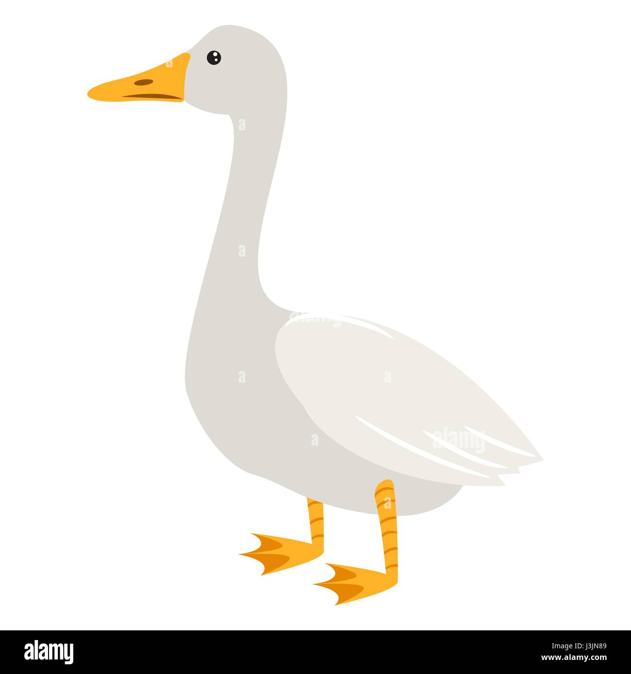Cute cartoon goose isolated on white vector illustration Stock Vector ...