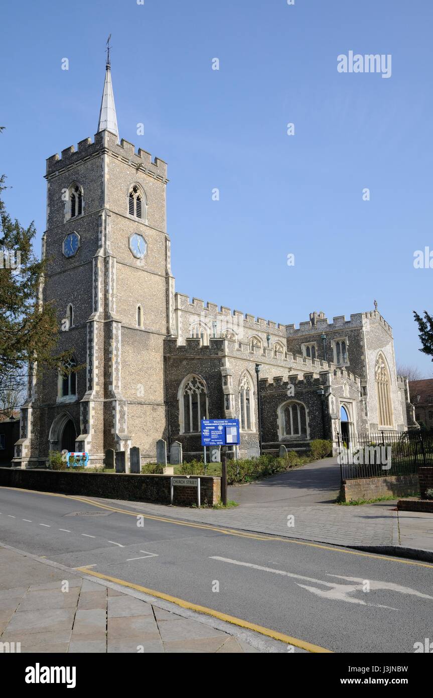St Mary the Virgin Church, Ware, Hertfordshire, lies in the centre of ...