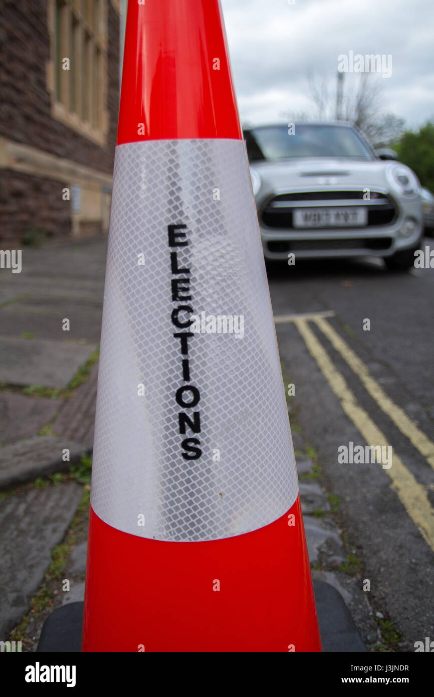 Polling poll station sign general election UK Stock Photo - Alamy