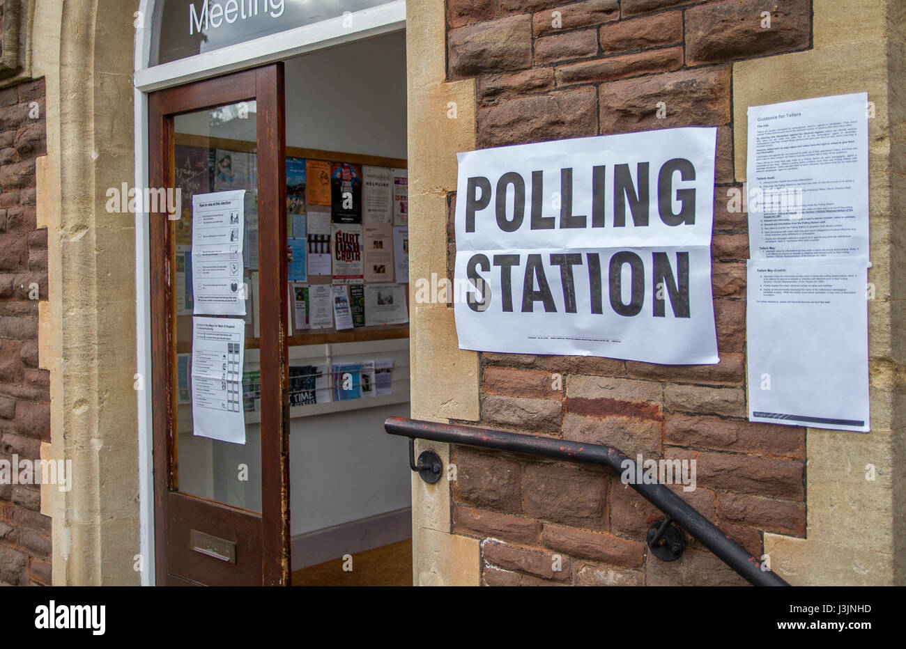 Polling poll station sign general election UK Stock Photo - Alamy