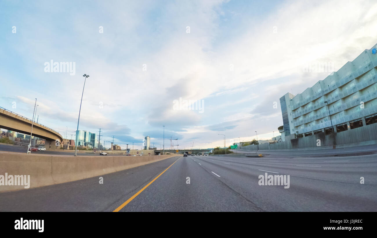 Car driving through downtown denver hi-res stock photography and images ...