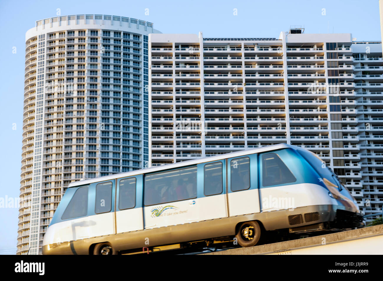 Miami Florida,Metromover,public transportation,rail,high rise ...