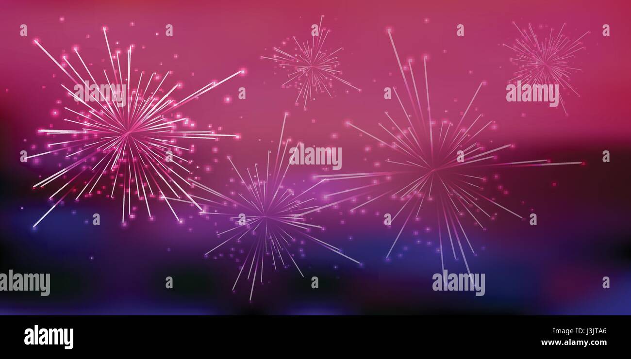 Background texture festive sky with fireworks glowing. Illustration for ...