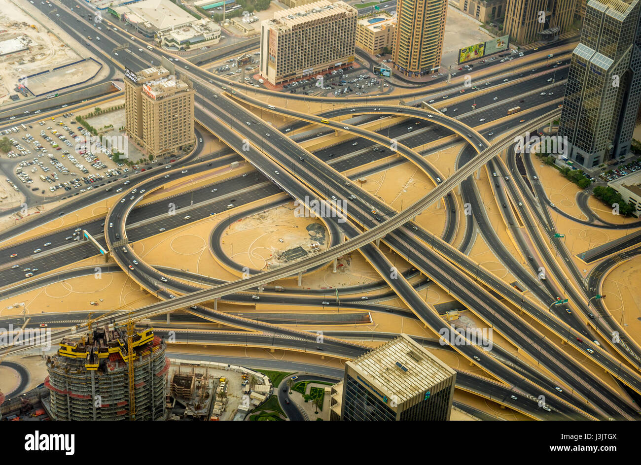 Sheikh Zayed Highway Road intersection in Dubai Stock Photo - Alamy