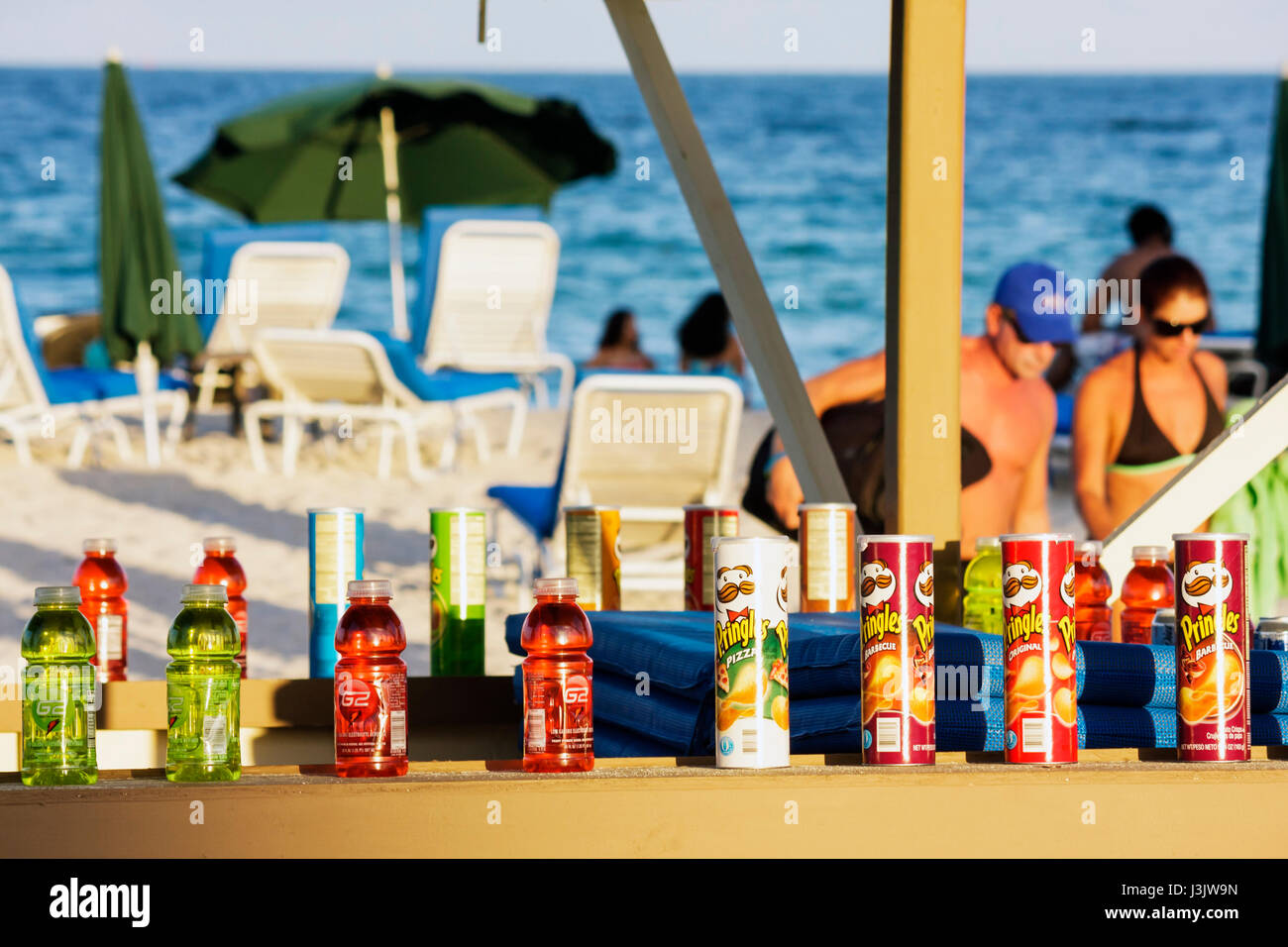 Miami Beach Florida,Atlantic Ocean water public beach beaches,snack bar ...