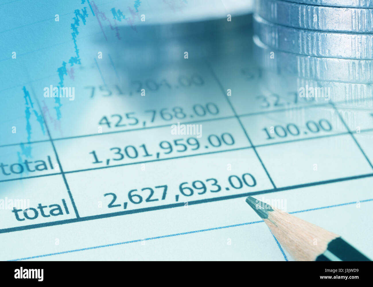 Financial reports , graph and coin. stock market concept Stock Photo ...