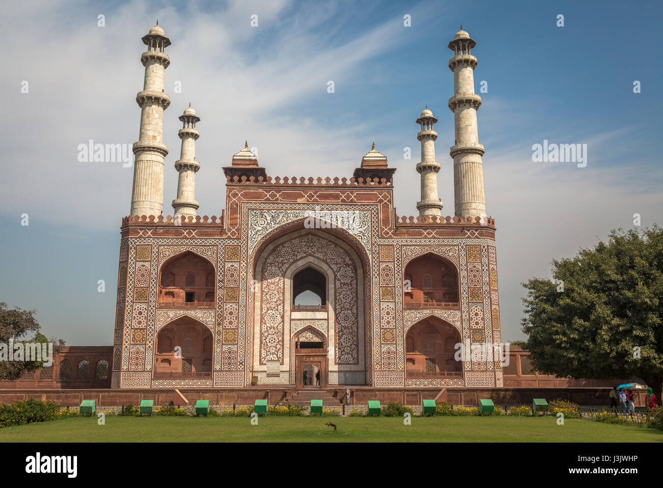 Entrance gateway to the tomb of Akbar at Sikandra, Agra - A classic ...