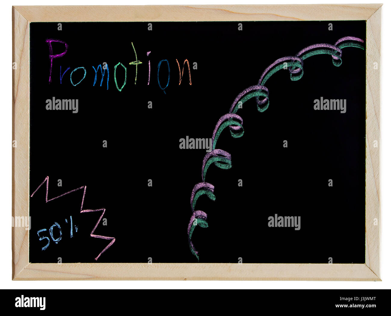 blackboard with promotion text Stock Photo - Alamy