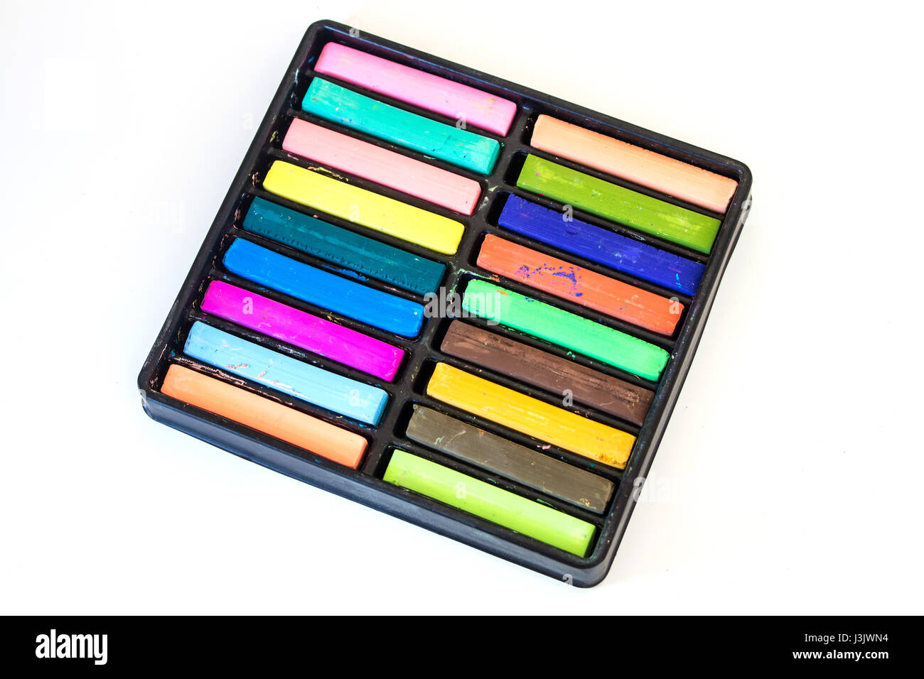 chalk color box white isolated Stock Photo - Alamy