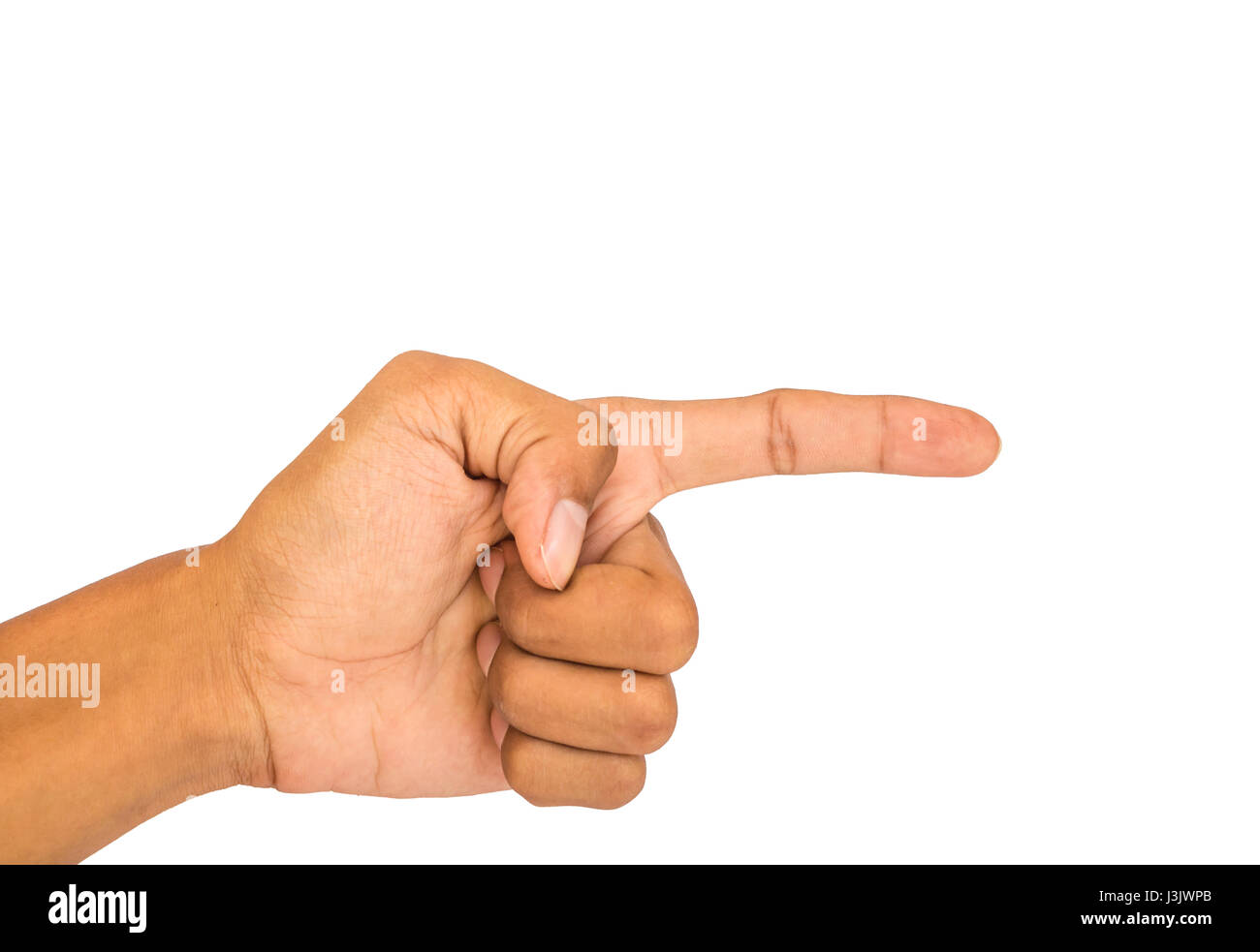 pointing symbol of hand white isolated Stock Photo - Alamy