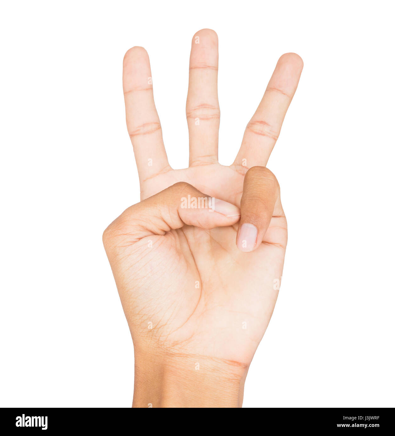 number three finger hand symbol Stock Photo - Alamy