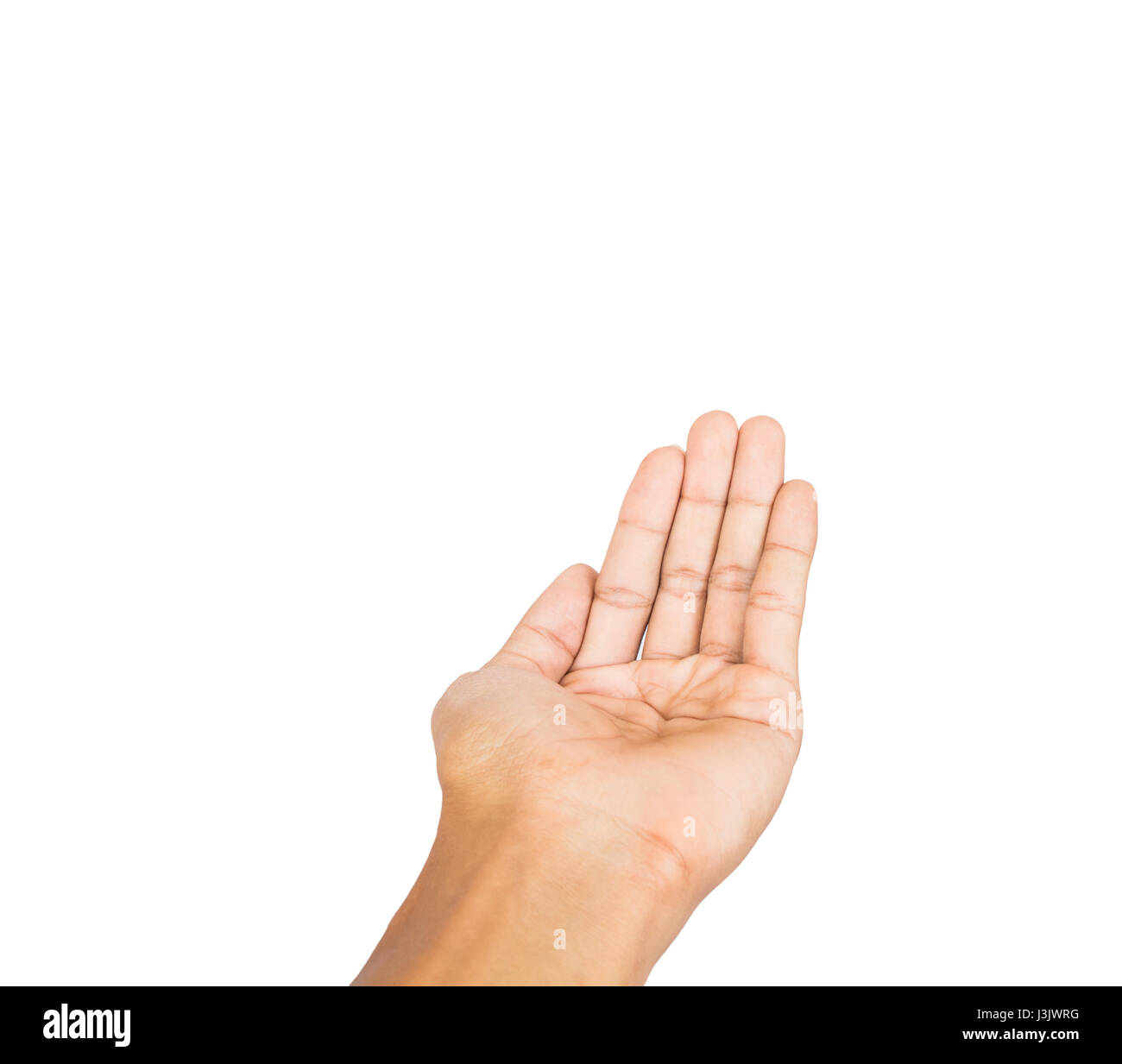 hand symbol in white isolated Stock Photo - Alamy