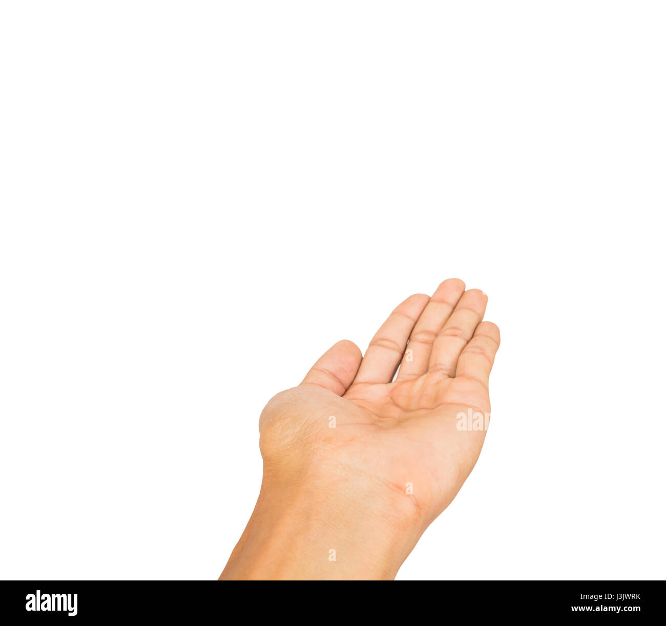 hand symbol in white isolated Stock Photo - Alamy