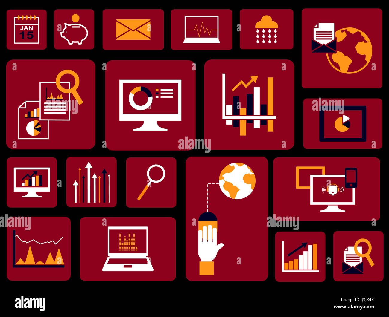 Rows of computer icons Stock Photo - Alamy