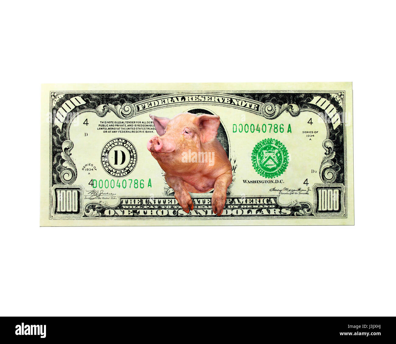 One thousand dollar note Cut Out Stock Images & Pictures - Alamy