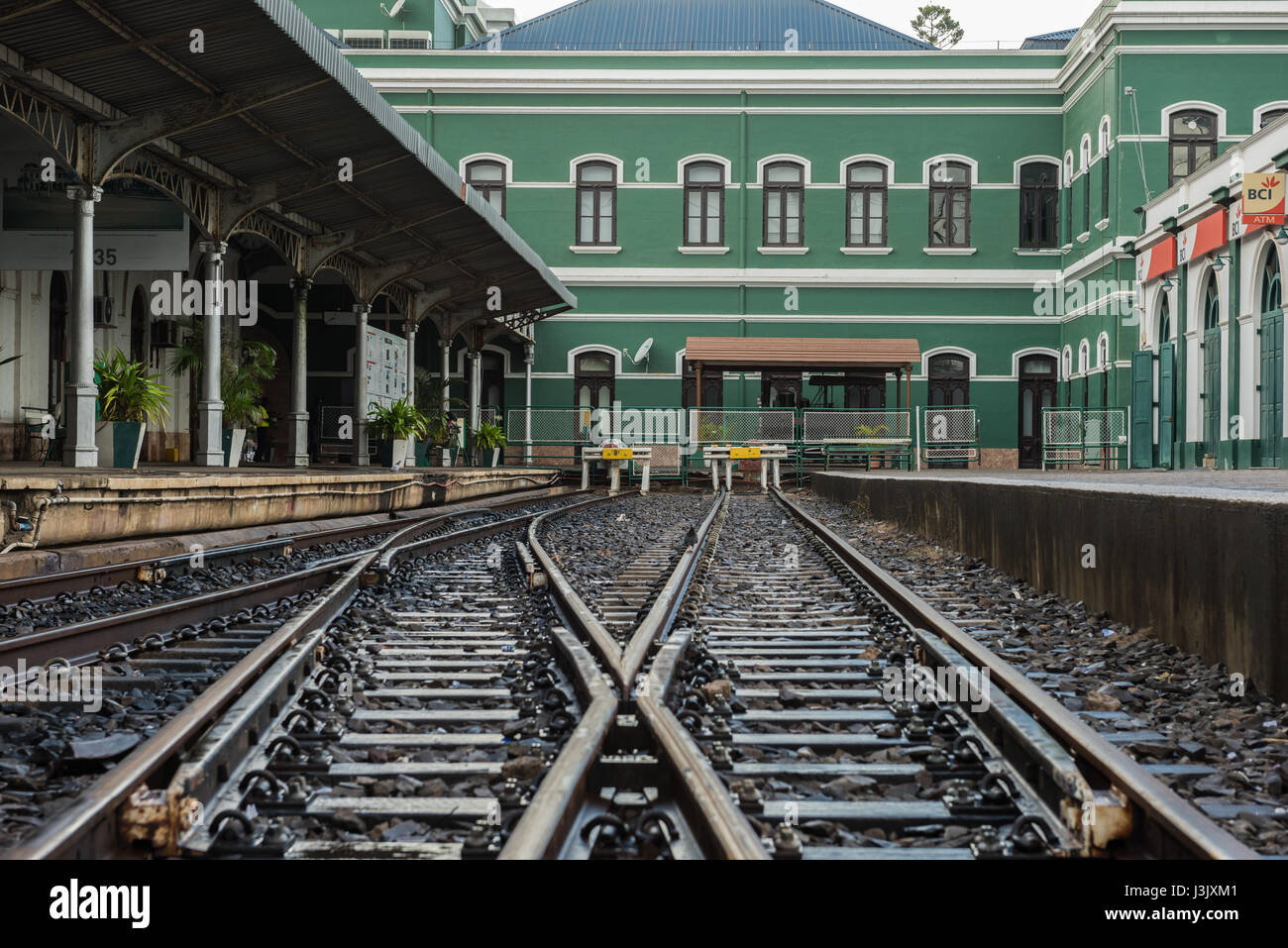 The historic railway station Camhino de Ferro de Mocambique in the ...