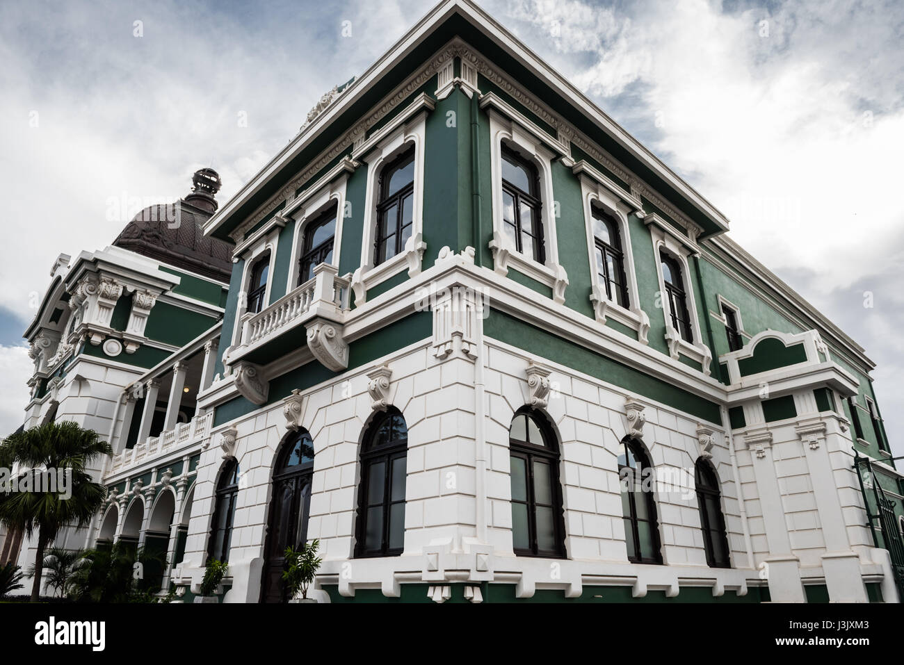 The facade of Maputo, Mozambique's Caminho de Ferro de Mocambique. The ...