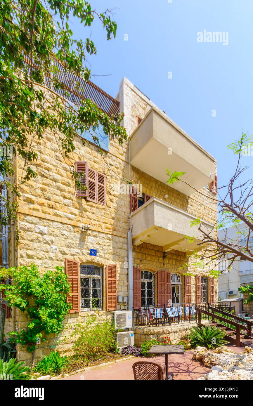 HAIFA, ISRAEL - MAY 05, 2017: The old Scandinavia house, in Bat Galim ...