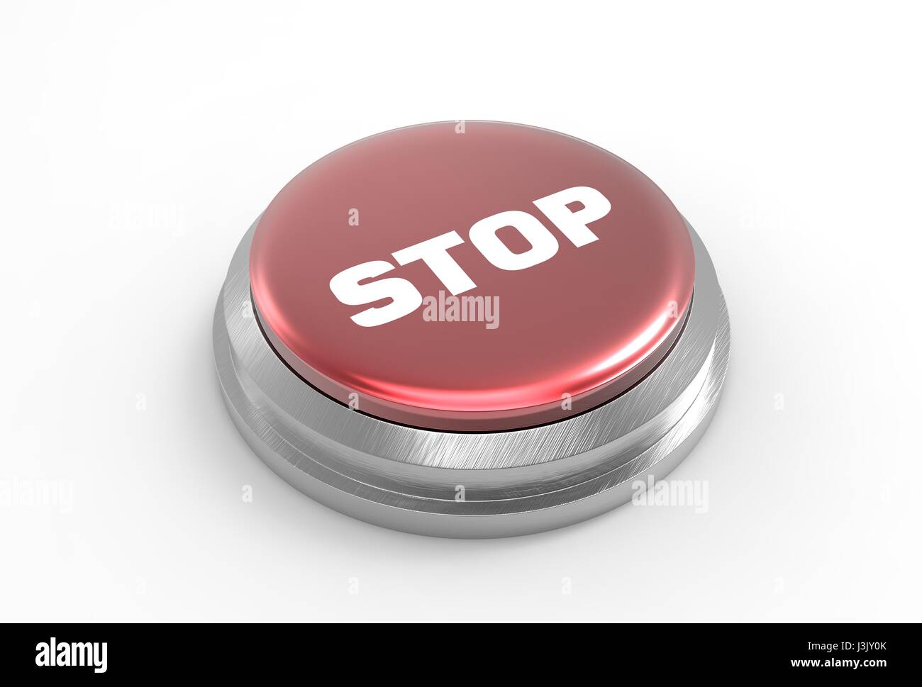 Stop button isolated on white background. 3D illustrating Stock Photo ...
