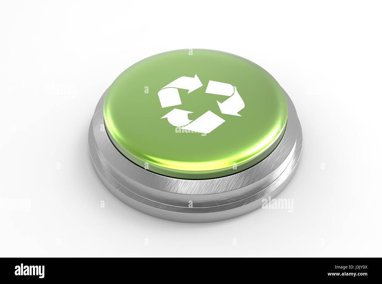 Recycle button isolated on white background. 3D illustrating Stock ...