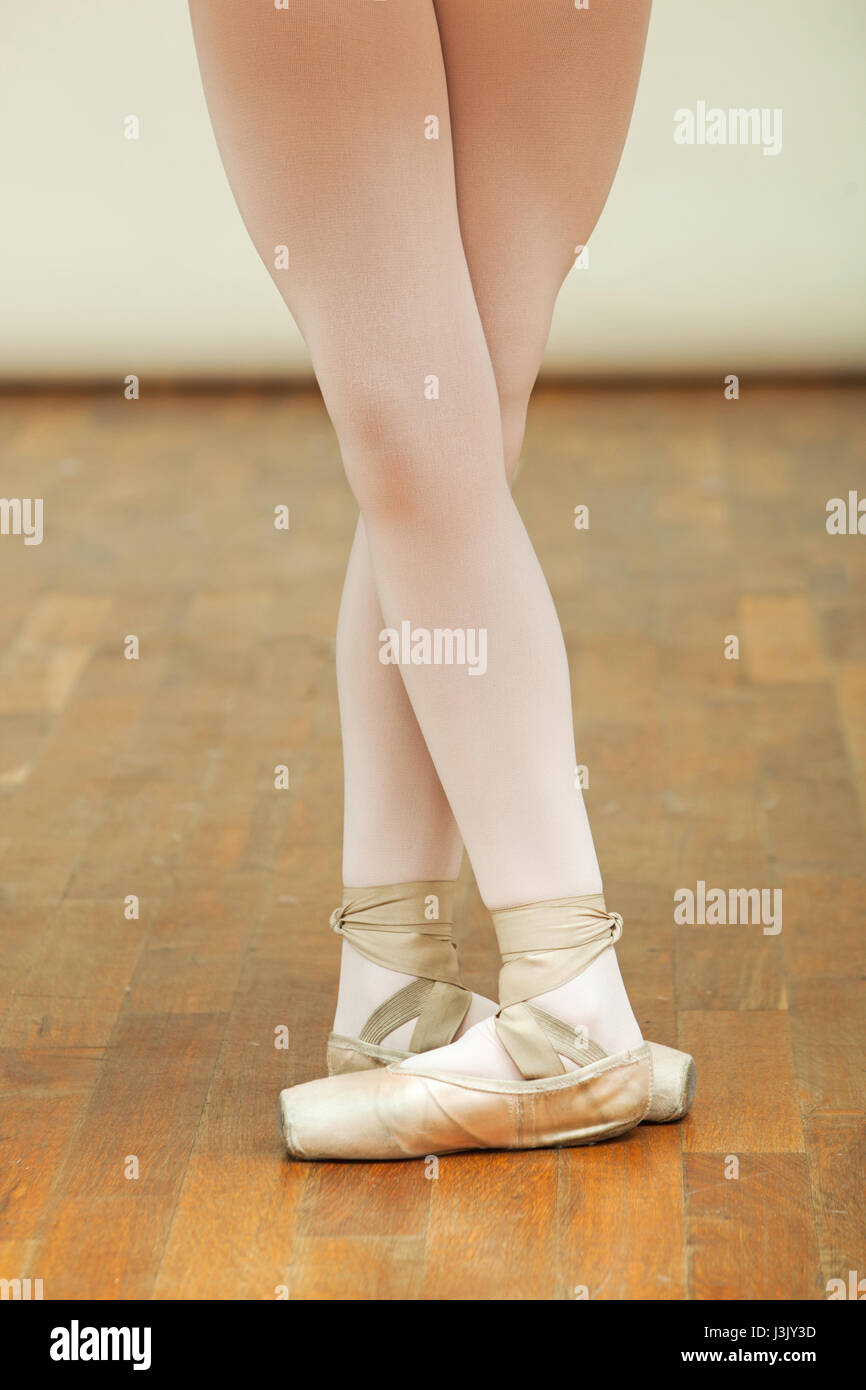 Closeup of ballerina's legs with ballet shoes Stock Photo - Alamy