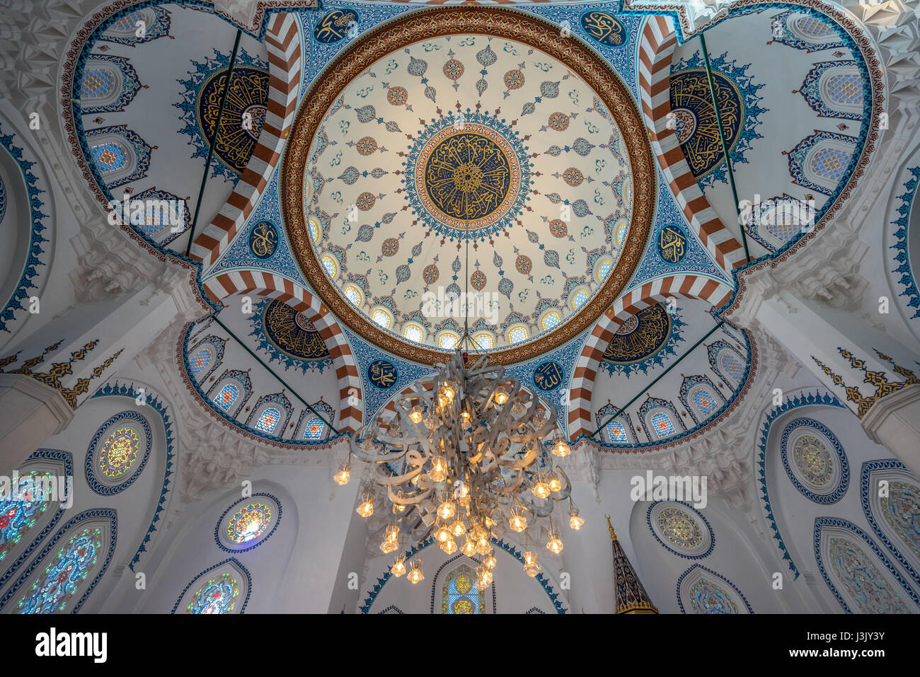 Interior of Tokyo Camii or Tokyo Mosque. Ottoman style mosque and ...