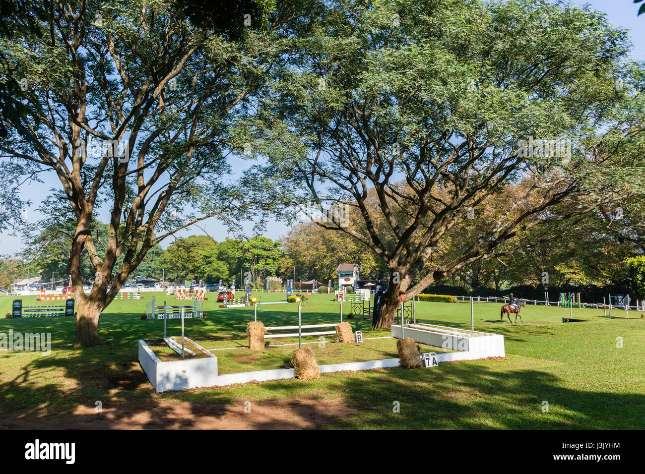 Equestrian Horse Show Jumping arena gates landscape photo Stock Photo ...