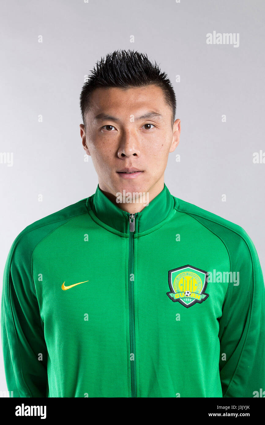 Portrait of Chinese soccer player Yu Dabao of Beijing Sinobo Guoan F.C ...