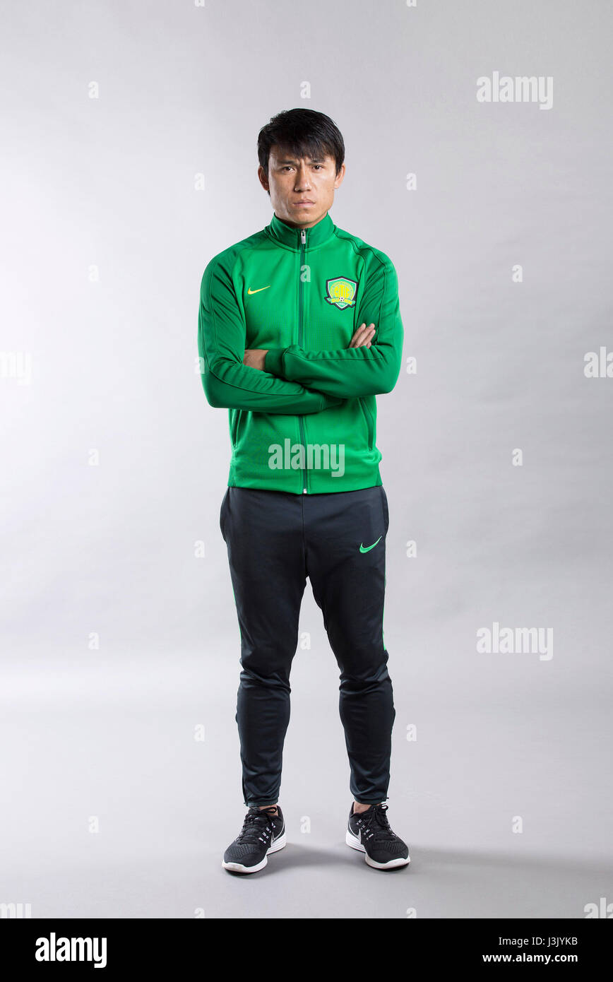 Portrait of Chinese soccer player Zhang Xiaobin of Beijing Sinobo Guoan F.C. for the 2017 ...