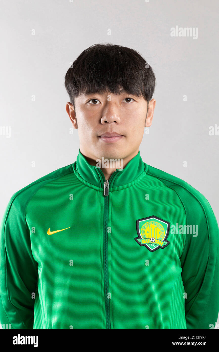 Portrait of Chinese soccer player Zhang Xizhe of Beijing Sinobo Guoan F ...