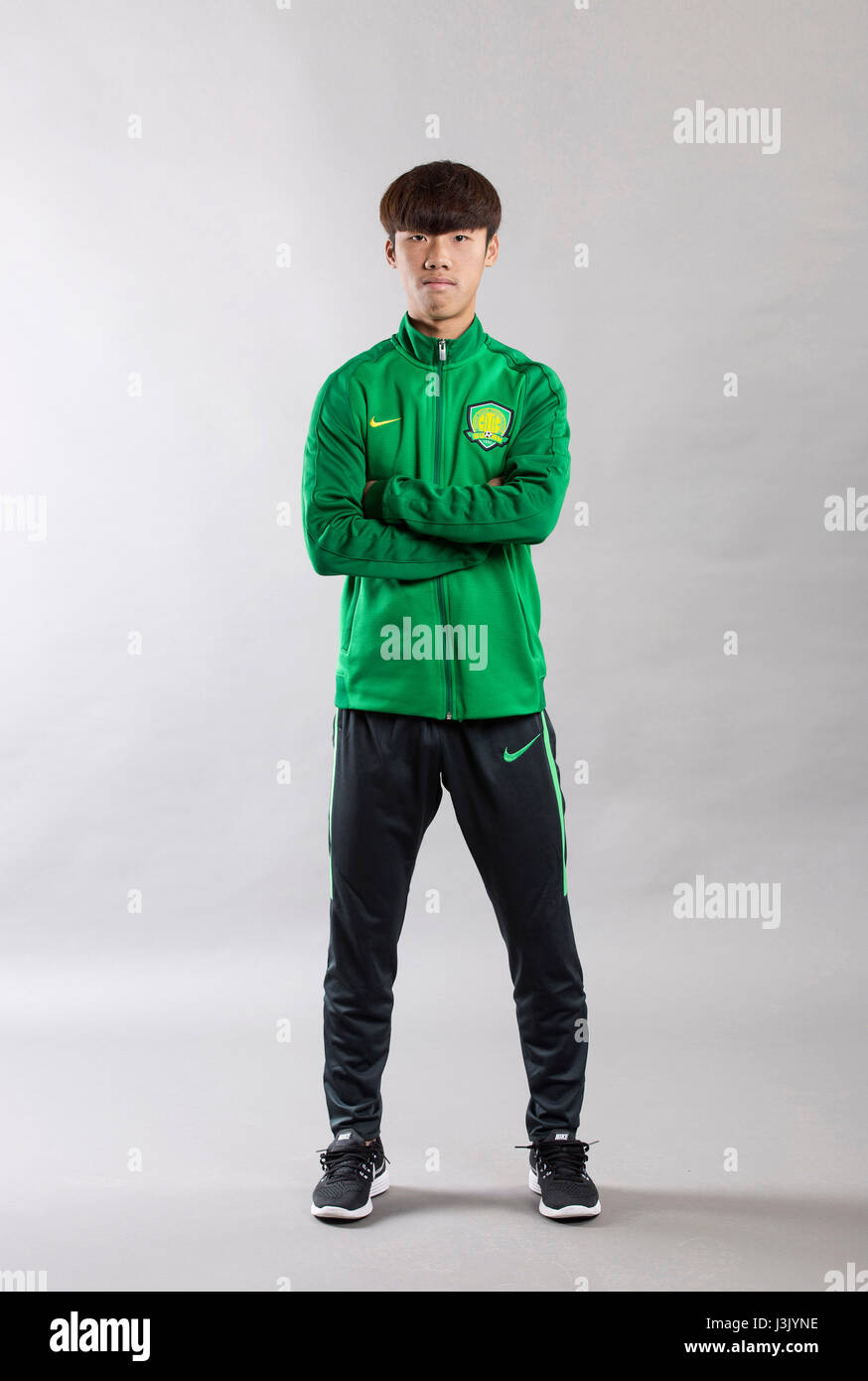 Portrait of Chinese soccer player Wu Guichao of Beijing Sinobo Guoan F ...