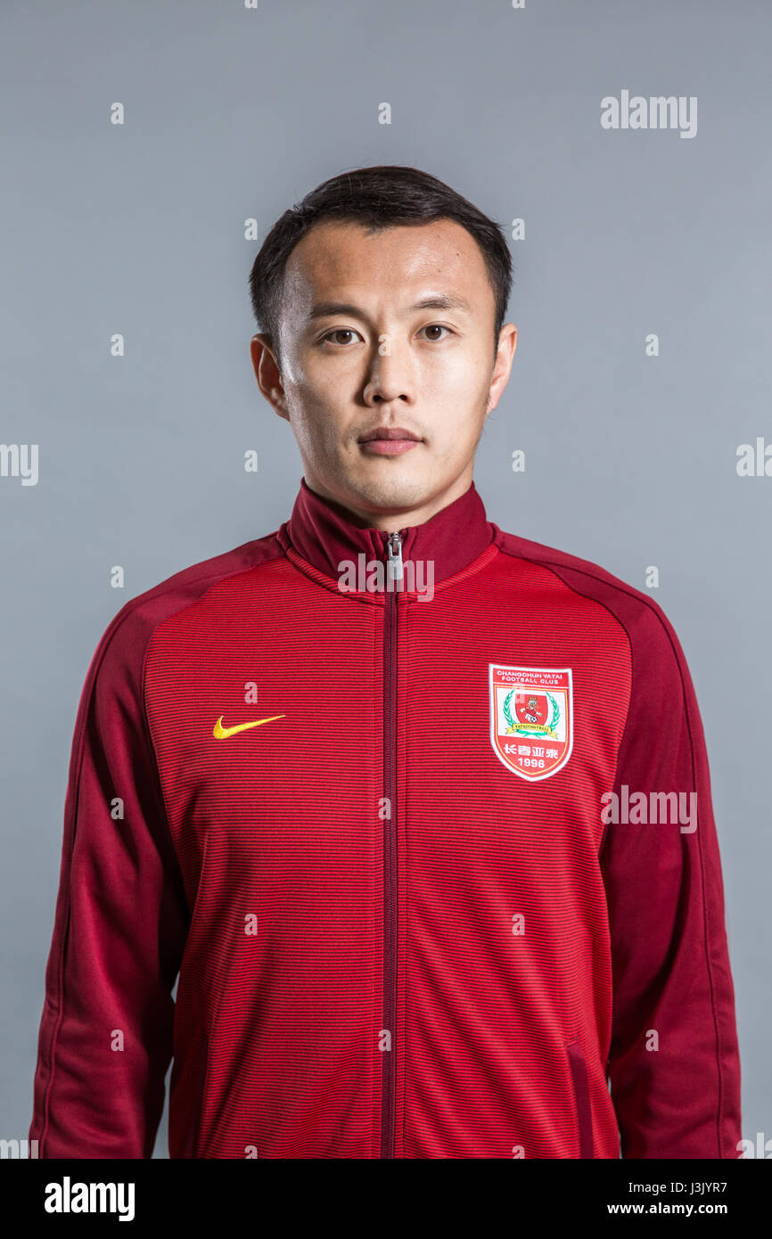 Portrait of Chinese soccer player Fan Xiaodong of Changchun Yatai F.C ...