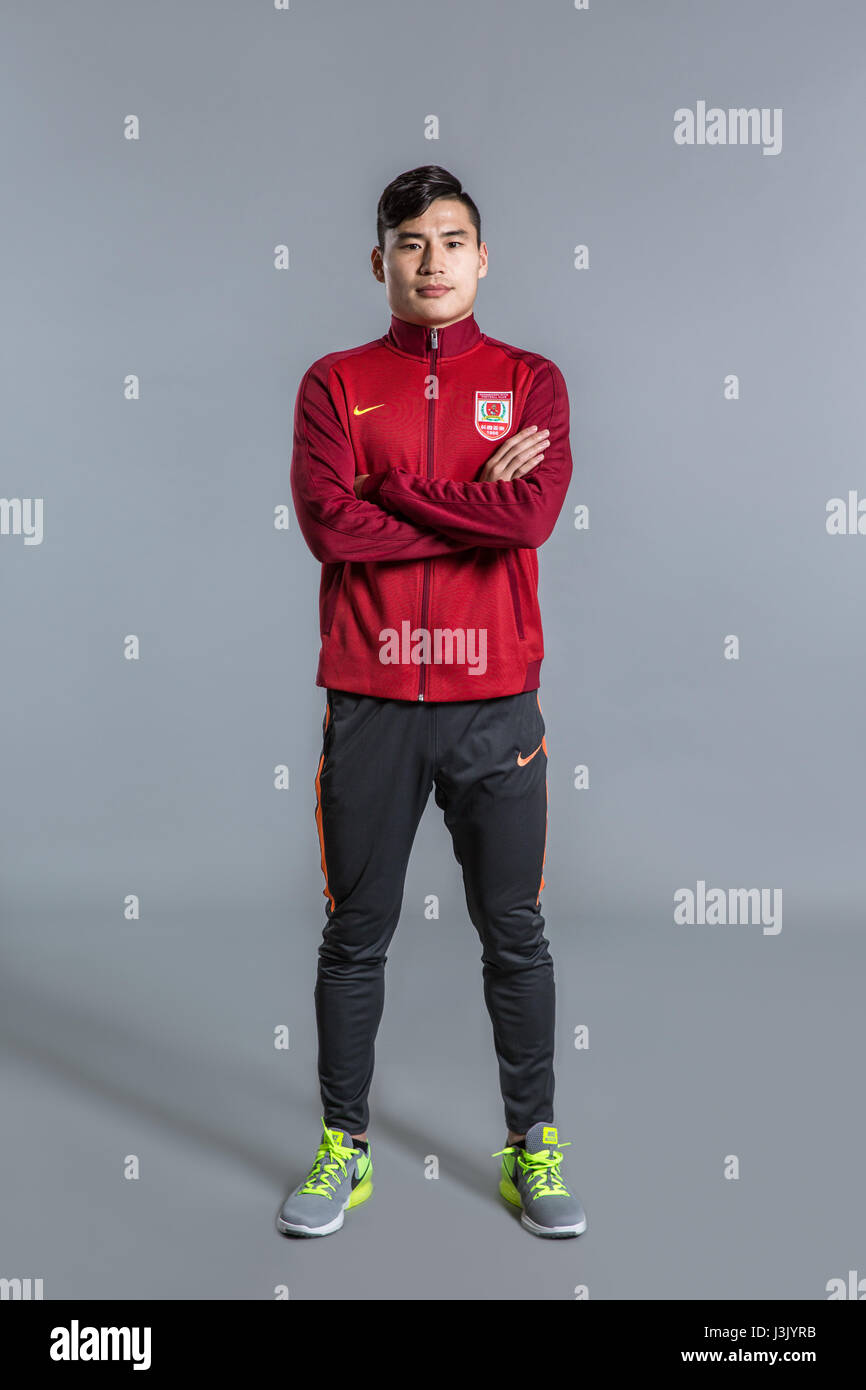 Portrait of Chinese soccer player Cheng Changcheng of Changchun Yatai F ...