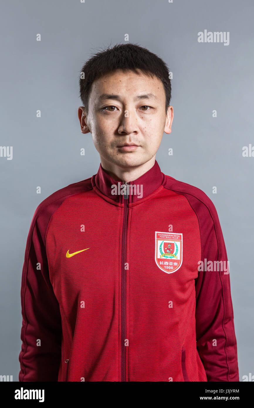 Portrait of Chinese soccer player Guo Liang of Changchun Yatai F.C. for ...